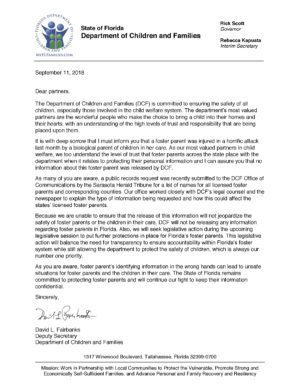 DCF Issues Letter on Foster Parent Records – FloridaFAPA.org